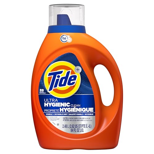 Tide Hygienic Clean Heavy 10X Duty Laundry Detergent Liquid Soap, Original Scent, HE Compatible, 59 Loads, 84 fl oz