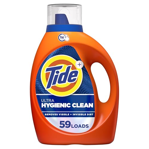 Tide Hygienic Clean Heavy 10X Duty Laundry Detergent Liquid Soap, Original Scent, HE Compatible, 59 Loads, 84 fl oz