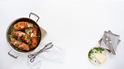 360° Fry Pan 11.5" with Short Handles, Stainless Steel Cookware, Hand Crafted in the United States, Induction Cookware.