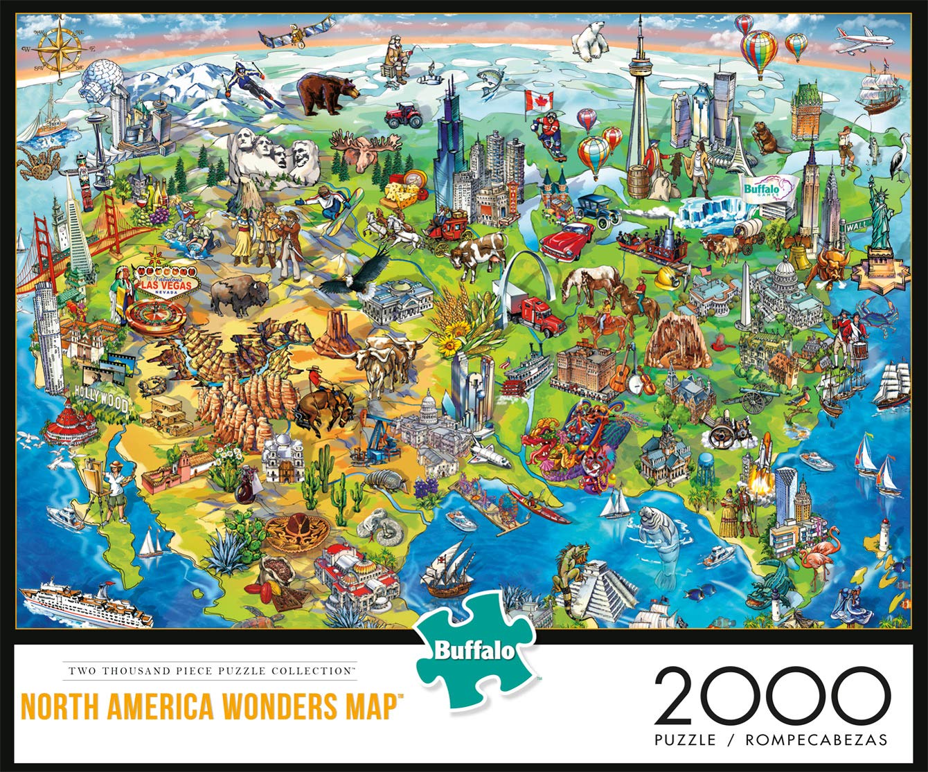 Buffalo Games - North America Wonders - 2000 Piece Jigsaw Puzzle, Blue