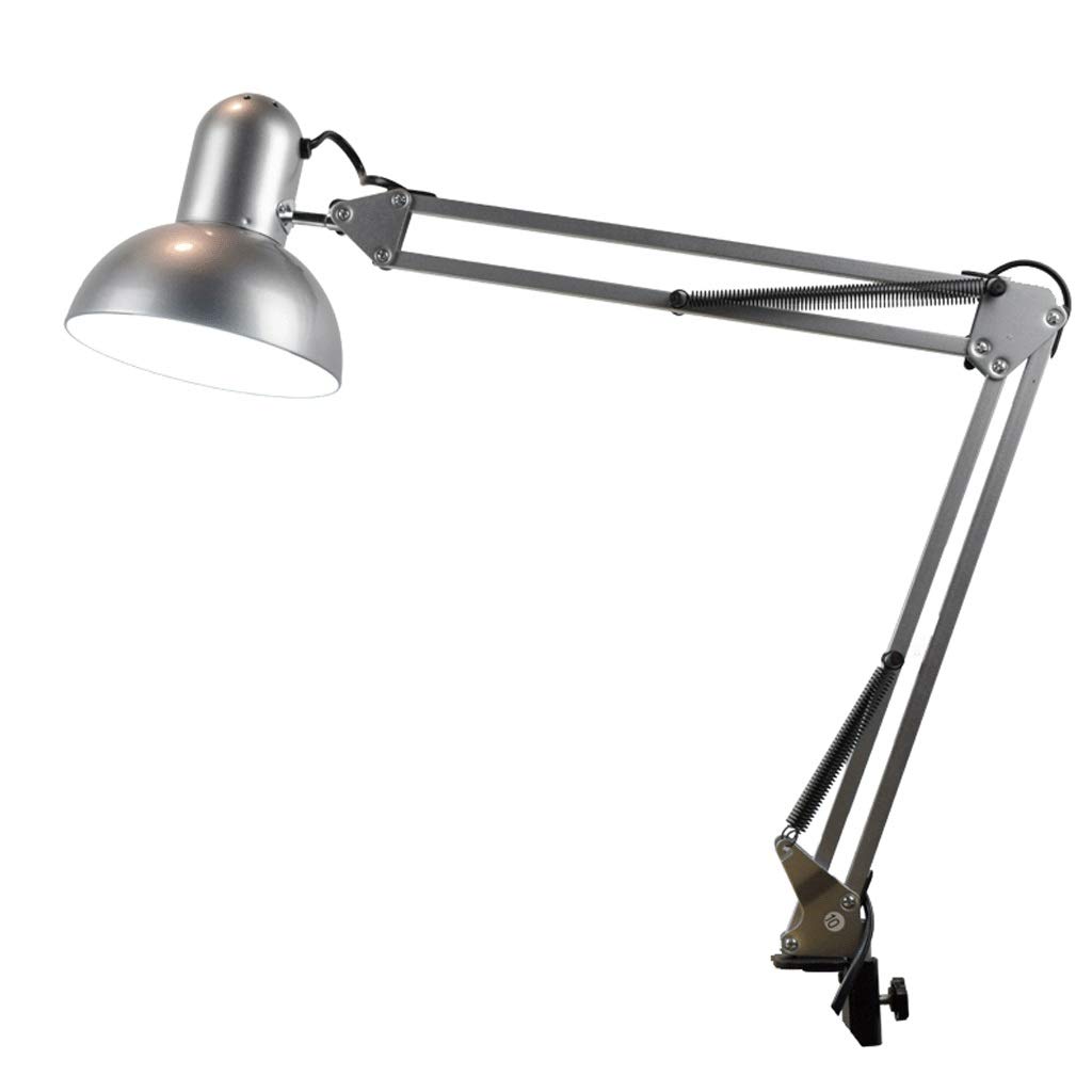 Table Lamp Clamp LED Desk Lamp Architect Metal Swing Arm Table Lights With Eye-Caring Bulbs Work Task Drafting Reading Home Office Desk Lamp (Color : Chrome)