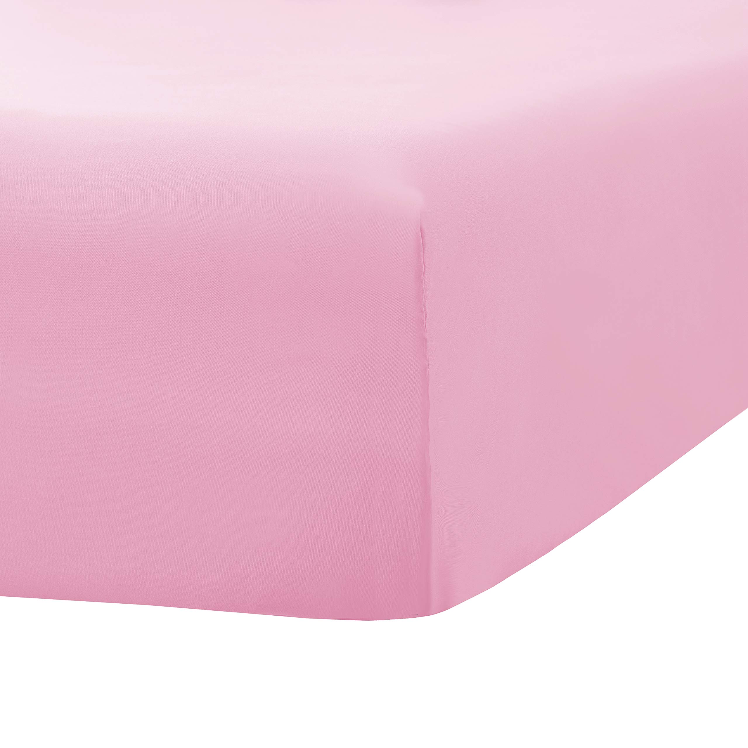 Sfoothome Mattress Sheet Twin Size with Deep Pockets - Soft and Comfortable Microfiber - Fade Wrinkle Resistant, Pink Fitted Sheets