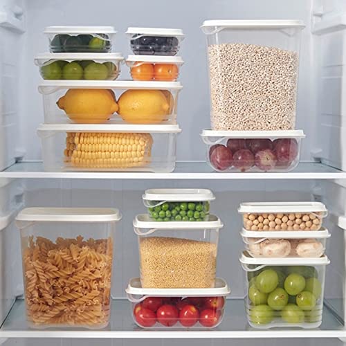 GEIKR 17 Pack Stackable Food Storage Containers with Lids, BPA-Free Plastic Meal Prep Container Reusable, Refrigerator & Freezer & Microwave & Dishwasher Safe Kitchen Organizer