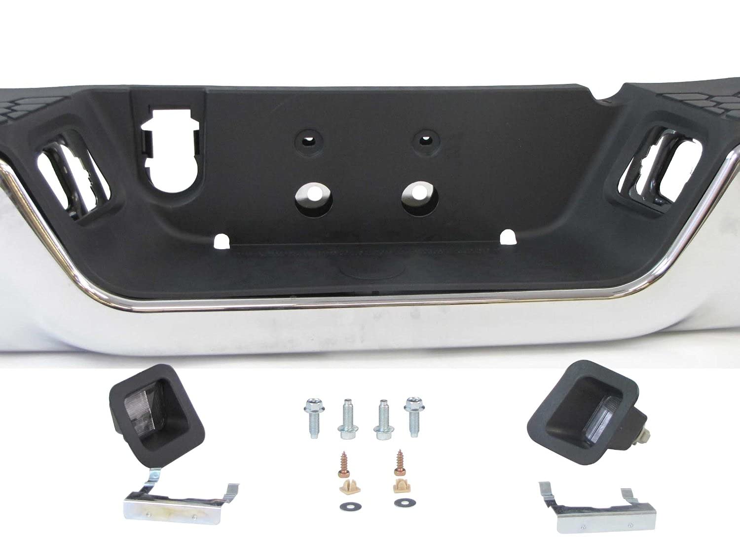 ACANII - For 2009-2018 Dodge Ram 1500 10-12 Ram 2500 3500 Truck Pickup Complete Chrome Steel Rear Step Bumper Assembly