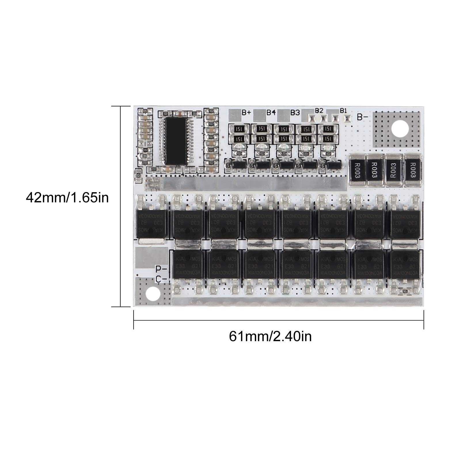 5S 21V 100A BMS Li-ion Lithium Battery Protection Board Circuit Li-Polymer Balance Charging Module for 3.7V LCO Battery Packs (5S 21V)