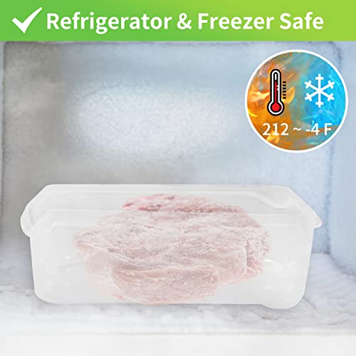 GEIKR 17 Pack Stackable Food Storage Containers with Lids, BPA-Free Plastic Meal Prep Container Reusable, Refrigerator & Freezer & Microwave & Dishwasher Safe Kitchen Organizer