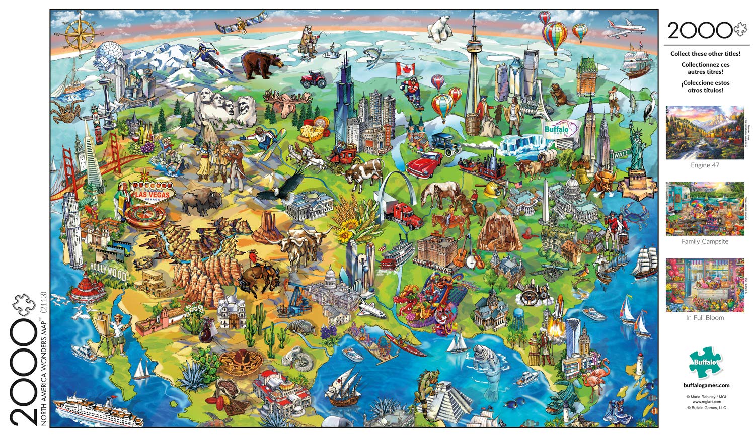 Buffalo Games - North America Wonders - 2000 Piece Jigsaw Puzzle, Blue