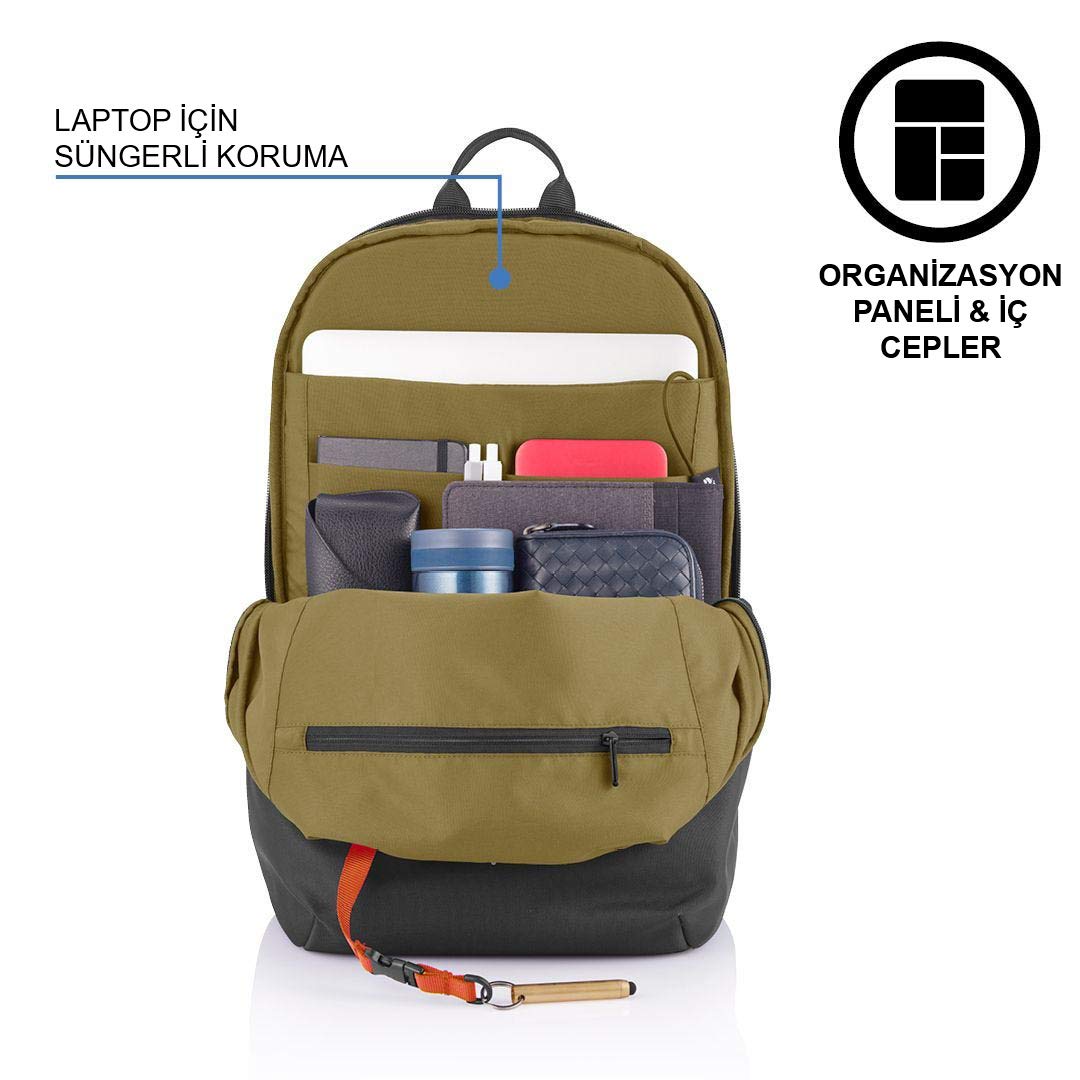XDDesign Bobby Soft 16 Liter Anti Theft Laptop Backpack with Padded 15.6" Laptop Sleeve,RFID Protected Pocket, Waterproof, USB Charging Port, travel backpack carry on flight approved for men and women