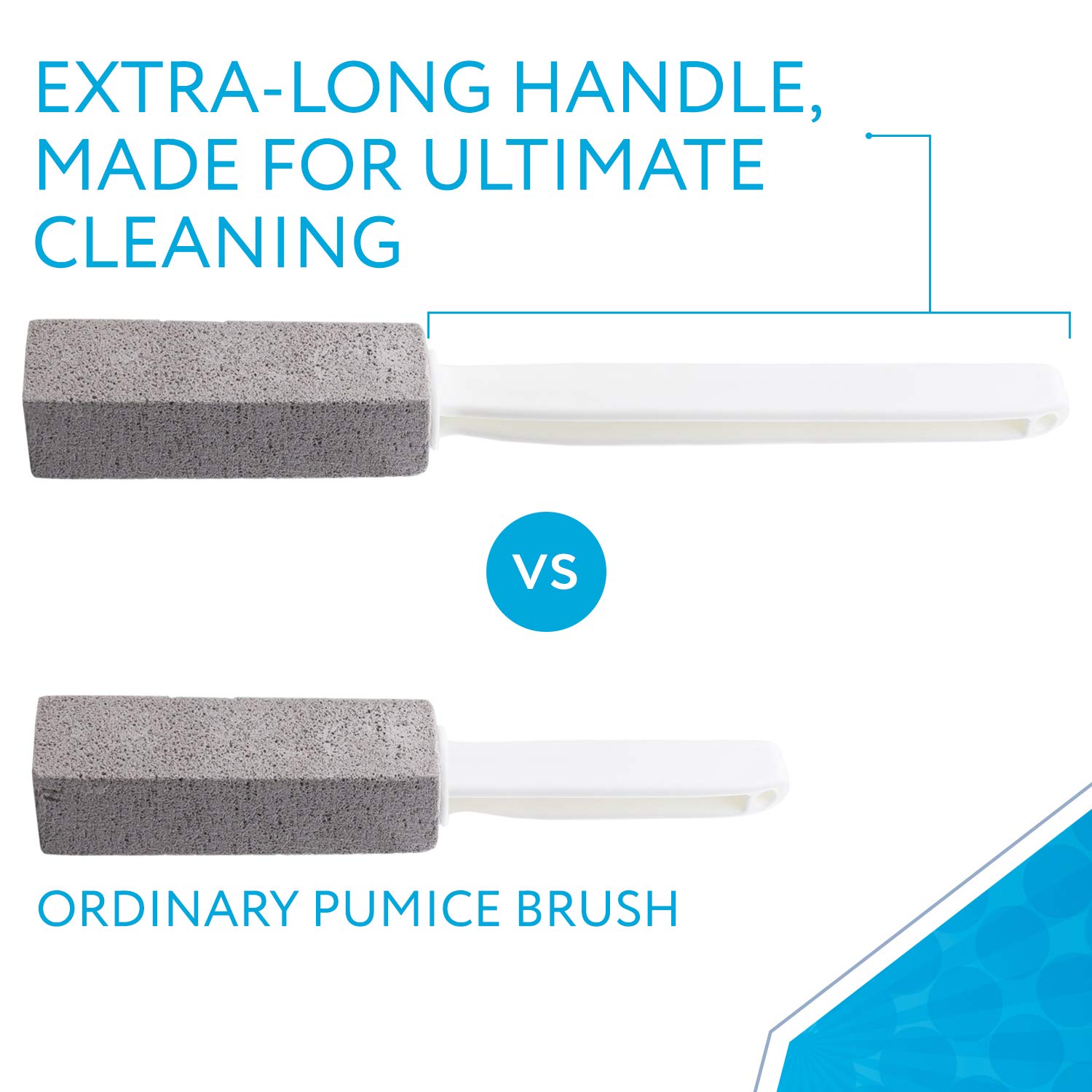 Impresa - 4 Pack Pumice Stone Toilet Bowl Cleaner with Extra Long Handle - Limescale Remover - Brush Wand for Bathroom - Also Cleans BBQ Grills, Tiles, Grout, and Swimming Pools