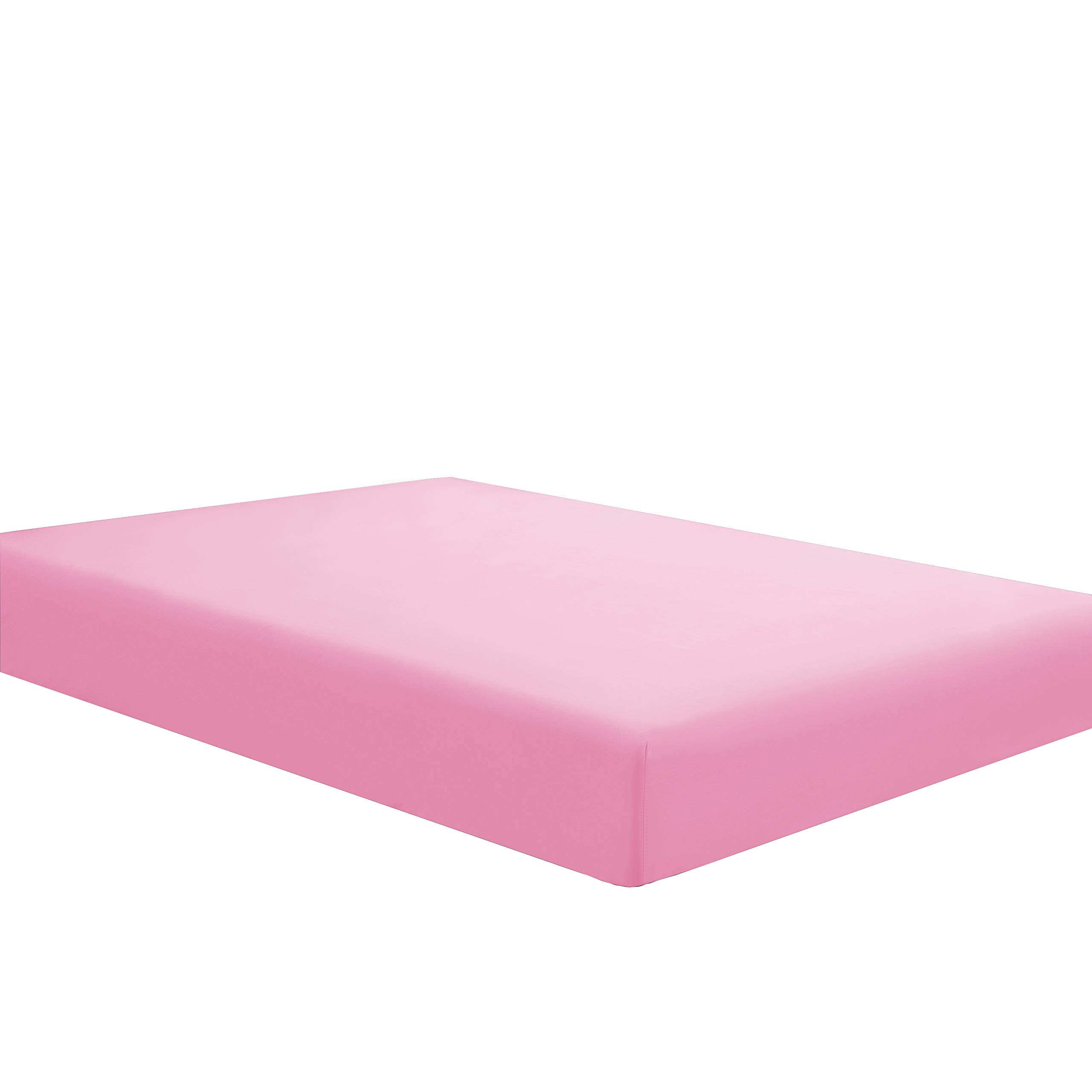 Sfoothome Mattress Sheet Twin Size with Deep Pockets - Soft and Comfortable Microfiber - Fade Wrinkle Resistant, Pink Fitted Sheets