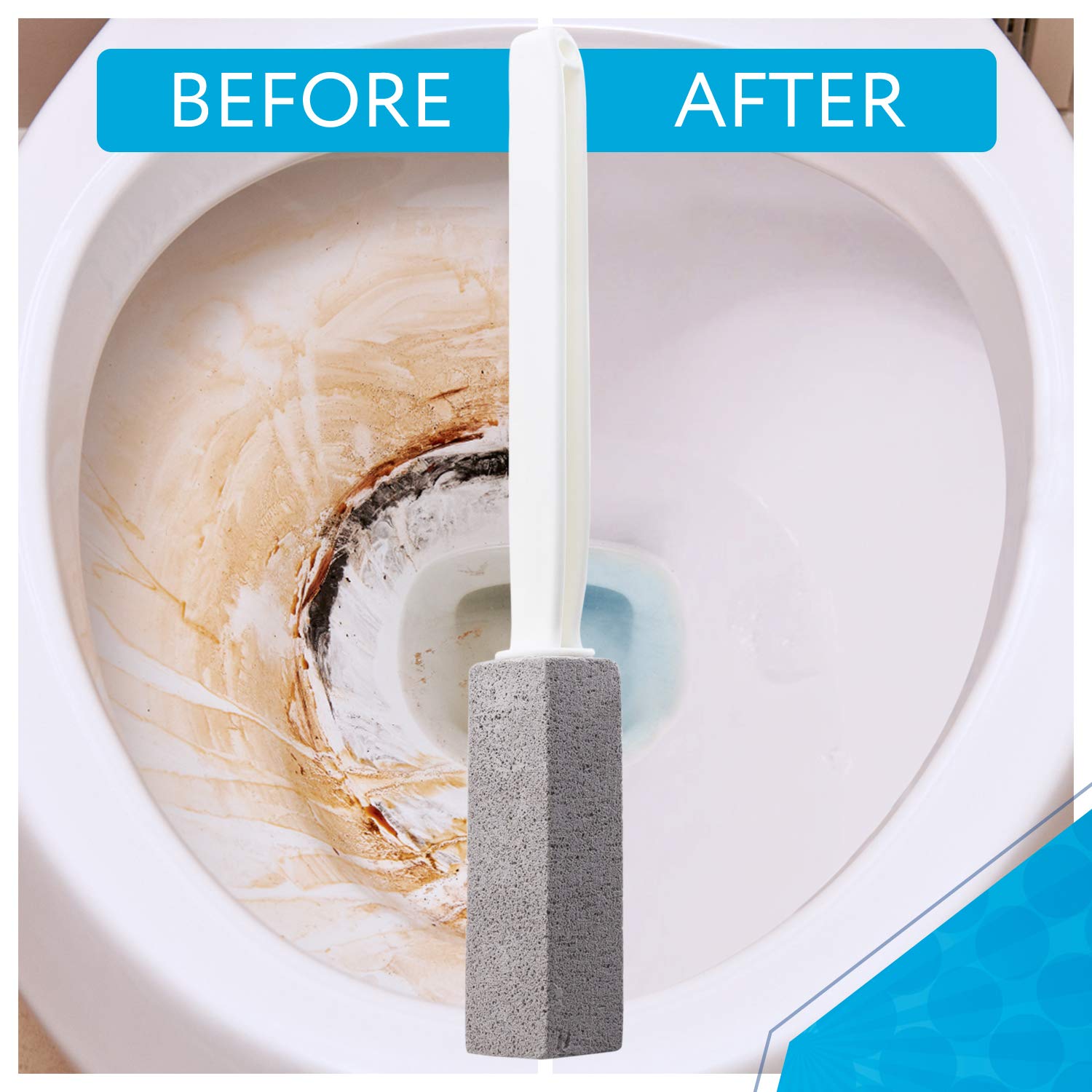 Impresa - 4 Pack Pumice Stone Toilet Bowl Cleaner with Extra Long Handle - Limescale Remover - Brush Wand for Bathroom - Also Cleans BBQ Grills, Tiles, Grout, and Swimming Pools