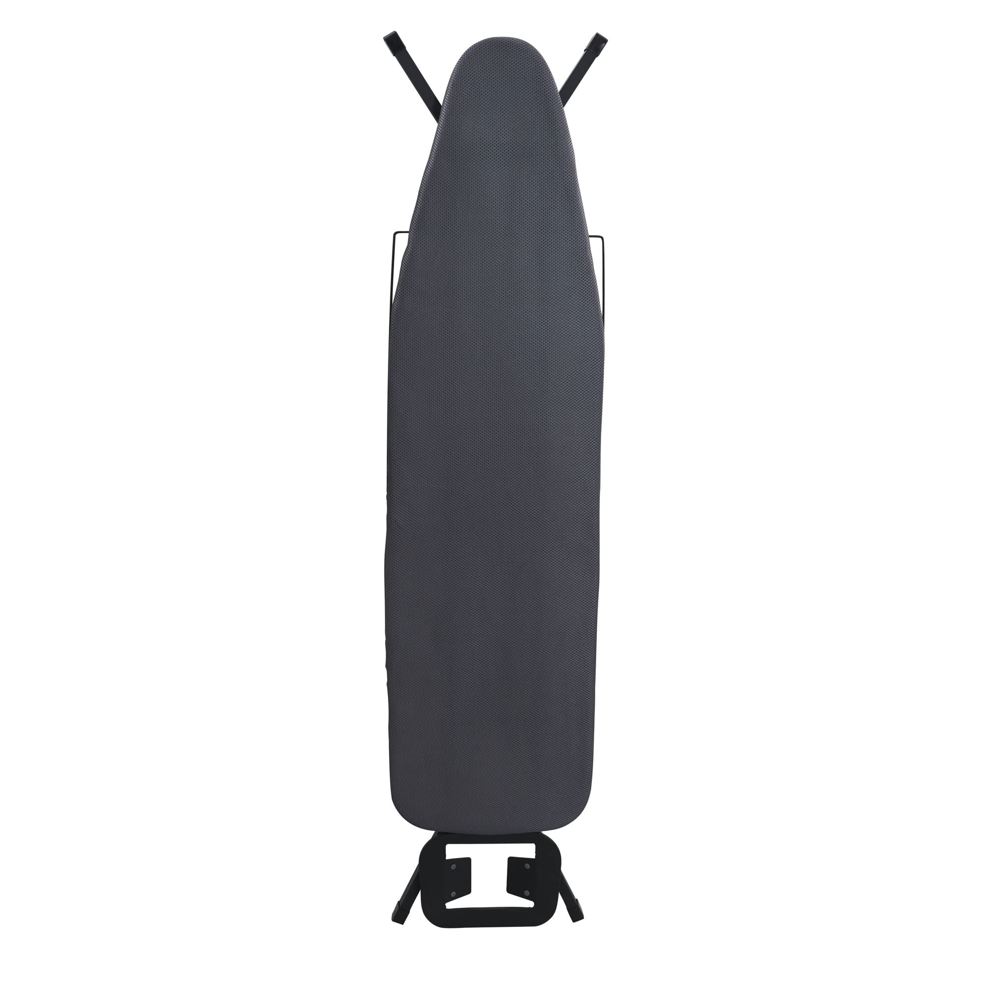 Household Essentials Deluxe Matte Black Ironing Board with Mesh Steel Top, 4 Durable Hex Legs, Heat-Resistant FiberTech Cover and (6 MM) Fiber Pad
