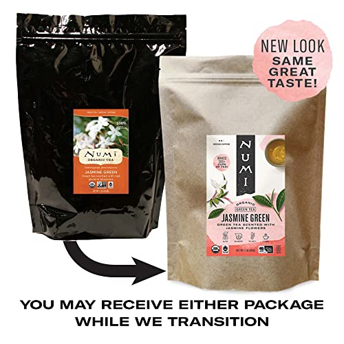 Numi Organic Tea Jasmine Green, 16 Ounce Pouch, Loose Leaf Tea (Packaging May Vary)
