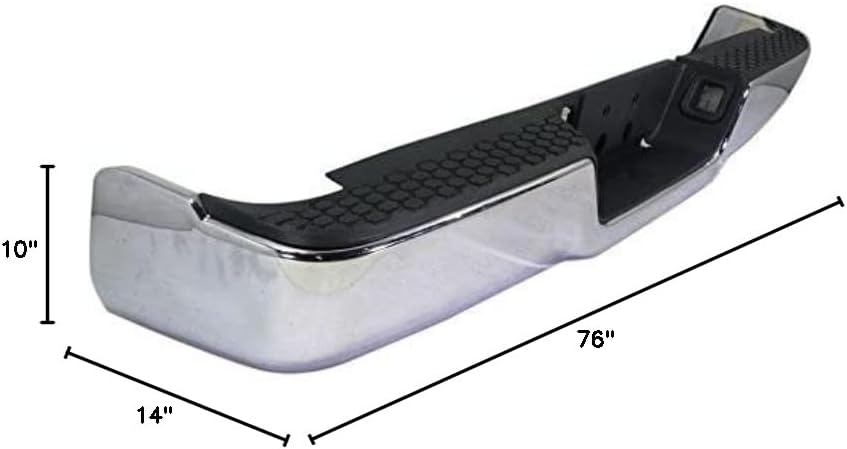 ACANII - For 2009-2018 Dodge Ram 1500 10-12 Ram 2500 3500 Truck Pickup Complete Chrome Steel Rear Step Bumper Assembly