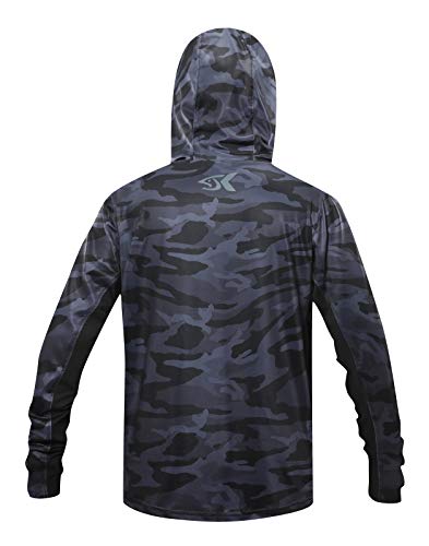 KOOFIN GEAR Performance Hooded Fishing Shirt Long Sleeve Hoodie Sun Protection ;Charcoal;X-Large