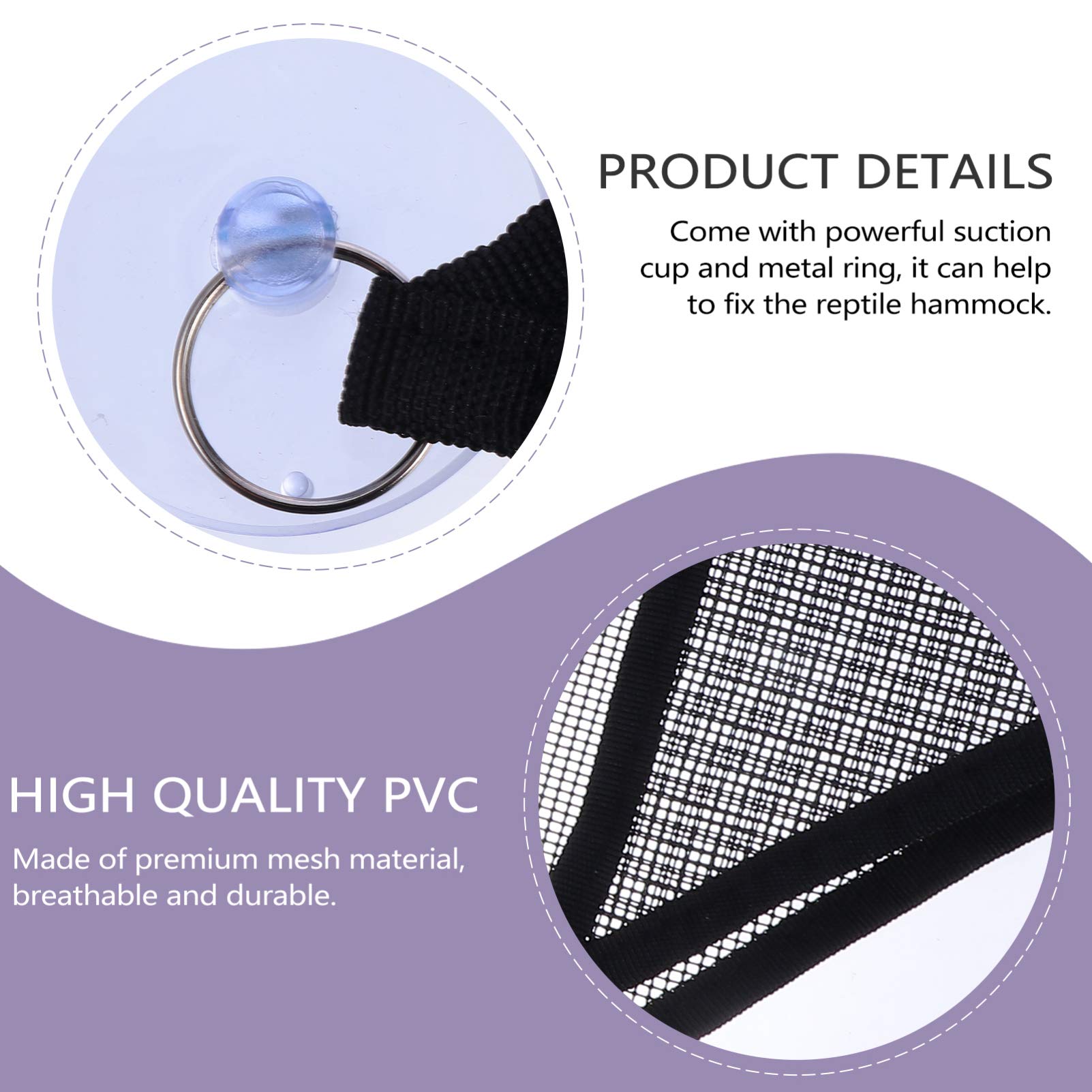 balacoo 2pcs Hammock Terrarium Accessories Reptiles Black Recliner Chair Reptichip Reptile Terrariums Chameleon Accessories Crawling Toys Small Recliner Lizards Pet Glass Mesh Surface