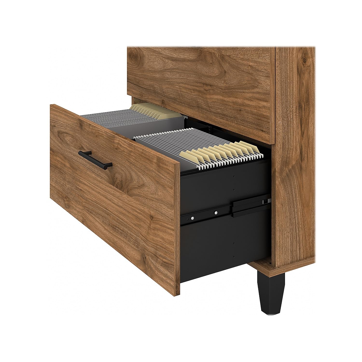 Bush Furniture 2 Drawer Lateral File Cabinet, Letter and Legal-Size Document Storage for Home or Professional Office, Somerset Collection, Fresh Walnut