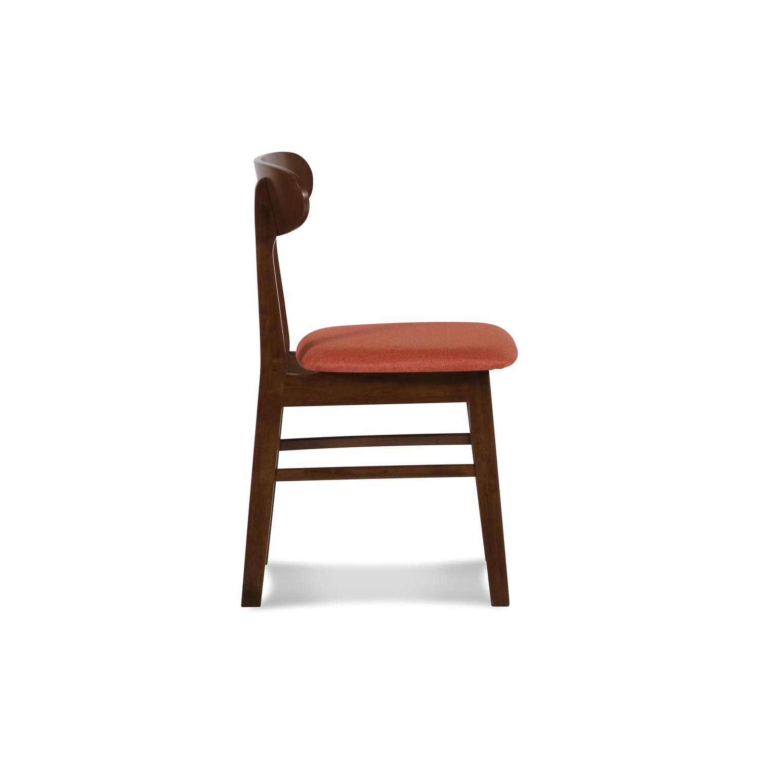 New Classic Furniture Morocco Mid-Century Modern Dining Chair (Set of 2), Orange Cushions, Walnut Brown Finish