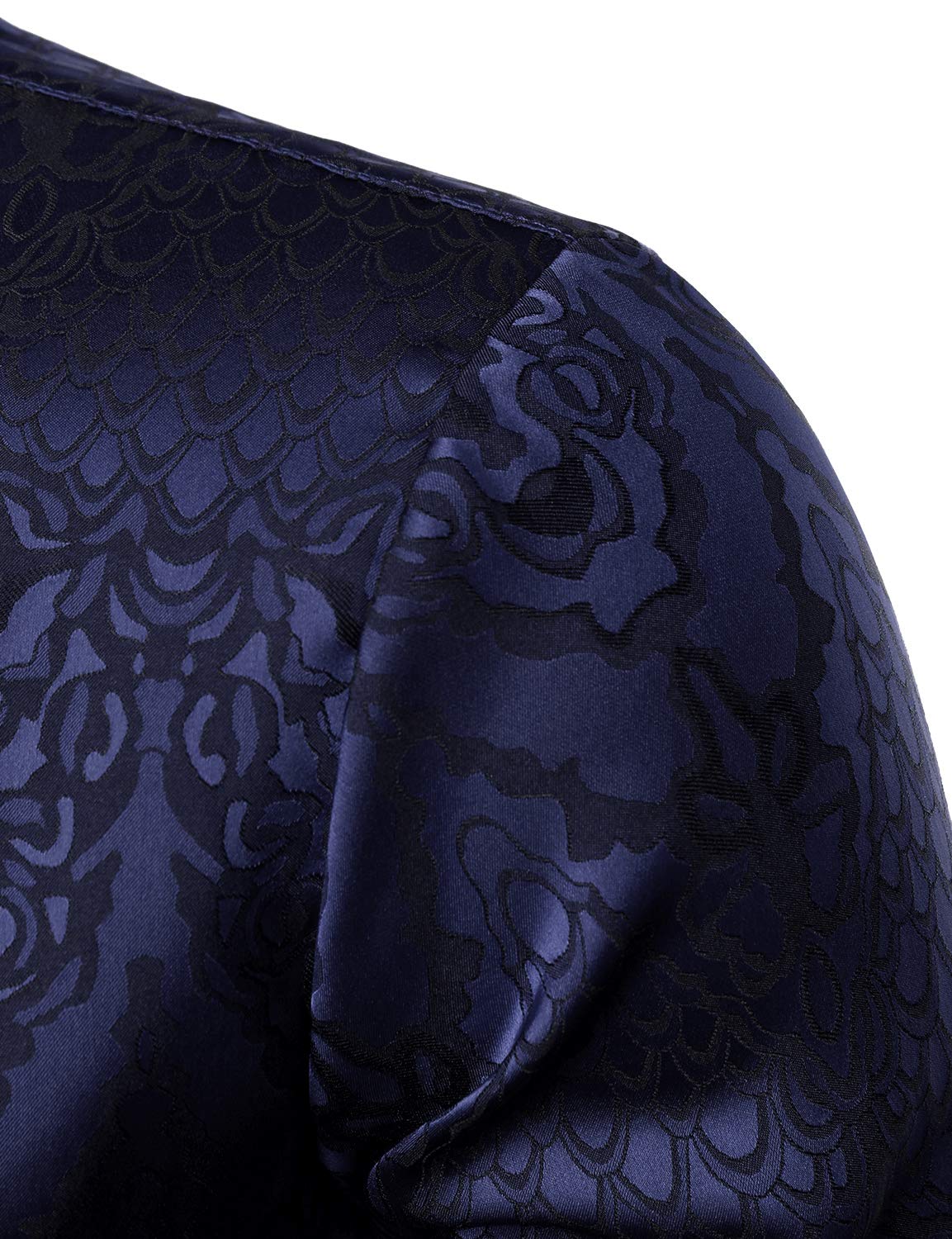 ZEROYAA Men's Hipster Slim Fit Long Sleeve Gothic Jacquard Button Up Dress Shirts for Party Prom ZLCL32-Navy XX-Large