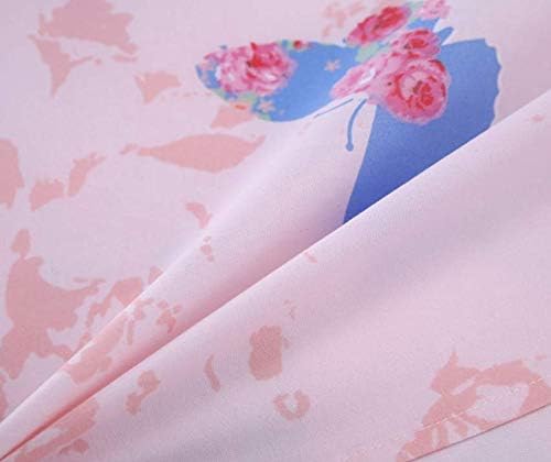 MAG 4PCS Full Size Butterfly Bedding Sheet Set, Home Microfiber Bed Sheet, with1 Top Flat & 1 Fitted Sheet with 2 Pillowcases, 14 Inches Deep, Full