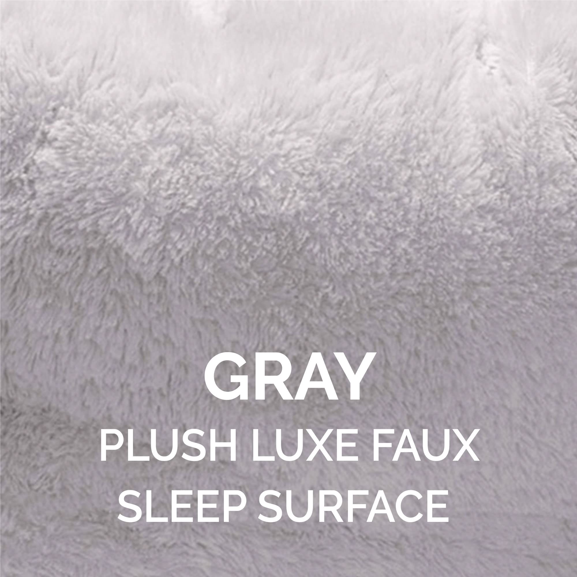 Furhaven 23" Round Self-Warming Pet Bed for Indoor Cats & Medium/Small Dogs, 100% Washable, For Pets Up to 45 lbs - Hi Lo Plush Luxe Faux Fur Cuddler - Gray, Medium