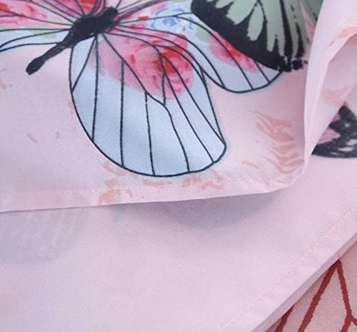 MAG 4PCS Full Size Butterfly Bedding Sheet Set, Home Microfiber Bed Sheet, with1 Top Flat & 1 Fitted Sheet with 2 Pillowcases, 14 Inches Deep, Full
