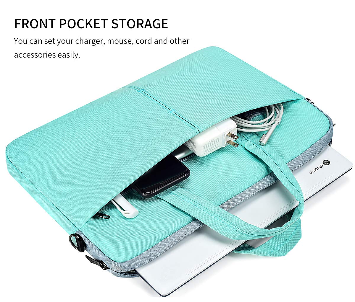 17 17.3 inch Laptop Bag for Women Men Computer Sleeve Case with Shoulder Strap for HP Envy Pavilion/Dell Inspiron/Lenovo Thinkpad/ASUS TUF Vivobook/MSI/Acer with Handle, Green