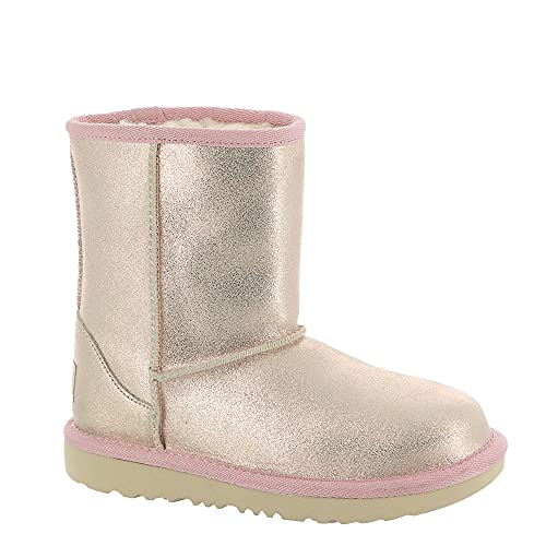 UGG K Classic II Metallic Glitter Fashion Boot, ROSE GOLD, 4 US Unisex Big Kid