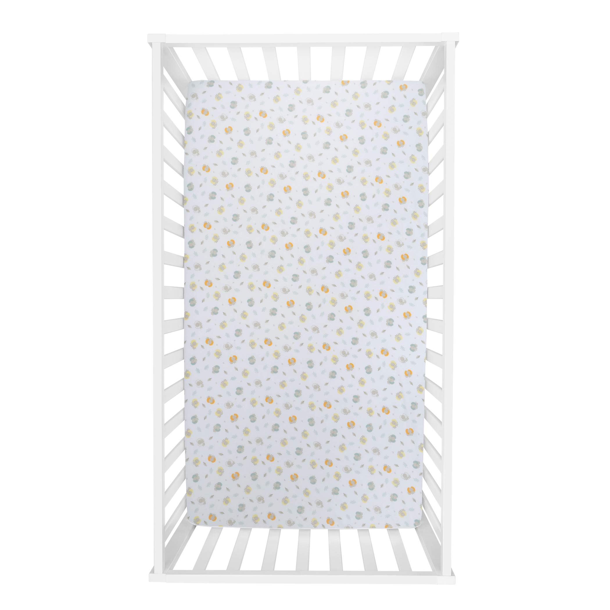 Sammy & Lou Jungle Pals 2-Pack Microfiber Fitted Crib Sheet Set, Fits Standard Crib Mattress 28 in x 52 in; Fully Elasticized,