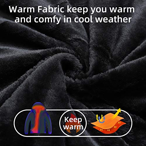 WHATWEARS Men's Winter Coats Waterproof Ski Jacket for Men Snow Coat Windproof Mountain Jackets with Hooded, Black, L