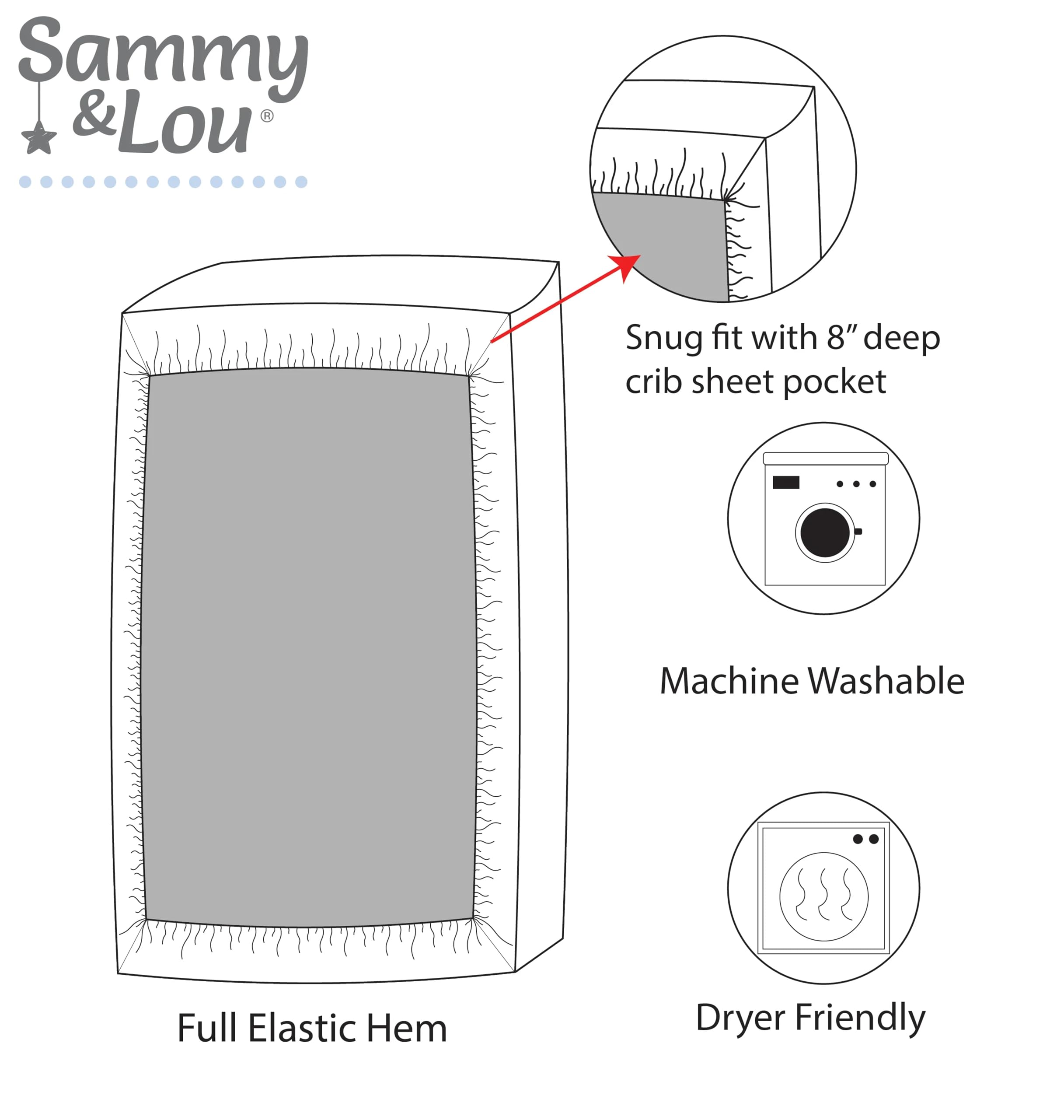 Sammy & Lou Jungle Pals 2-Pack Microfiber Fitted Crib Sheet Set, Fits Standard Crib Mattress 28 in x 52 in; Fully Elasticized,