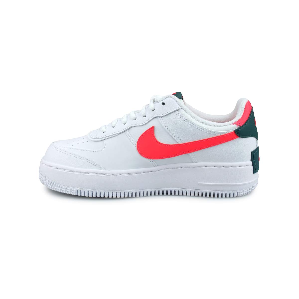 Nike Women Basketball Shoe, White Dk Teal Green Solar Red White White, 10.5 US