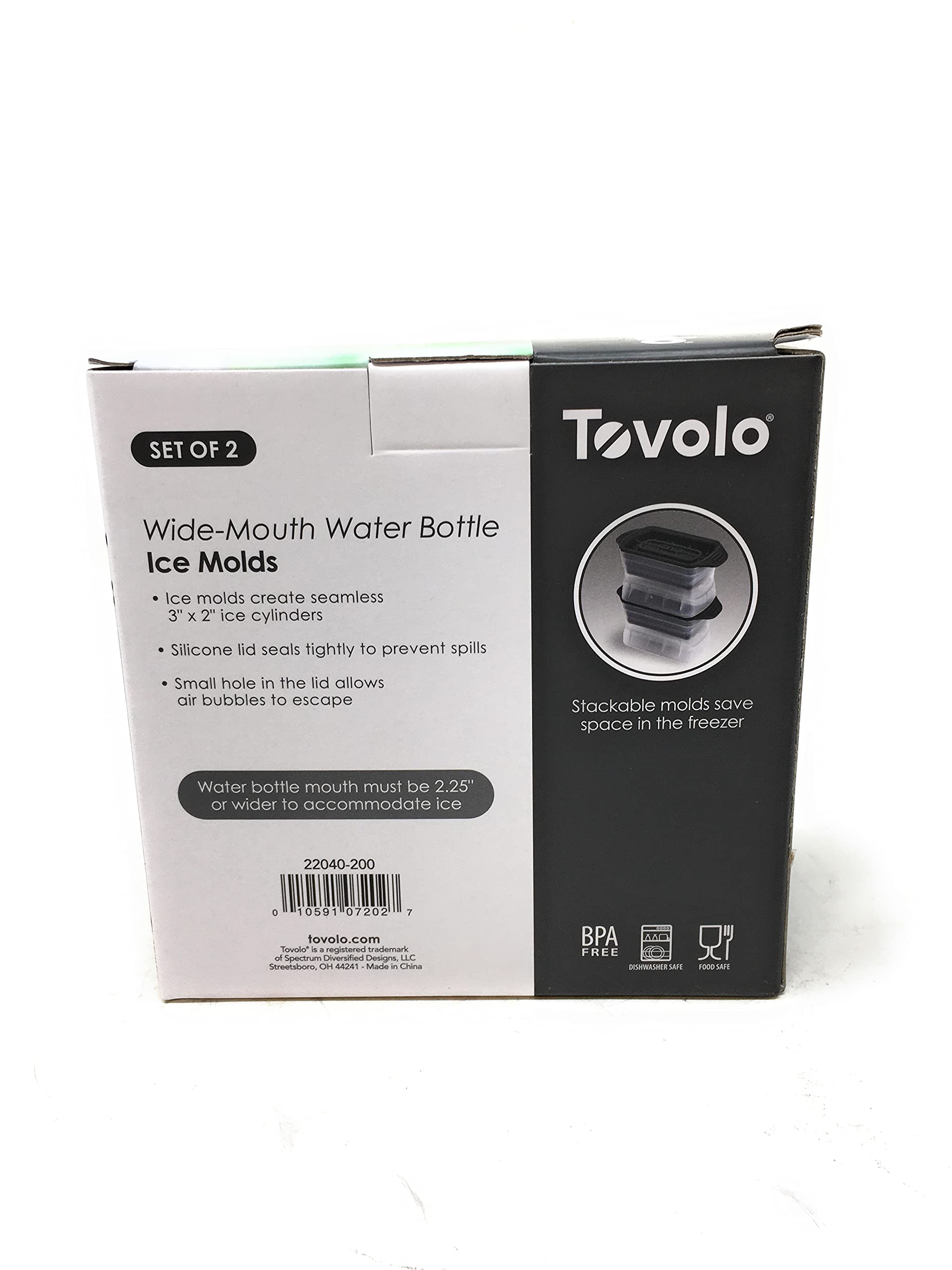 TOVOLO Wide Mouth Water Bottle Ice Mold Set Of 2