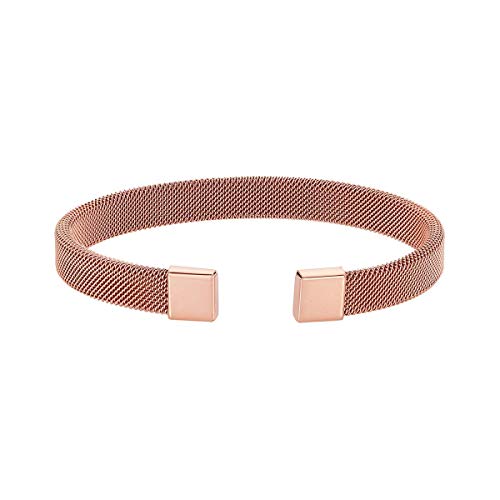 Mystigrey Men Jordan Stainless Steel Adjustable Cuff Open Mesh Bracelet Bangle For Men With Open and minimalist Design