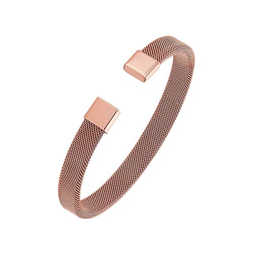 Mystigrey Men Jordan Stainless Steel Adjustable Cuff Open Mesh Bracelet Bangle For Men With Open and minimalist Design