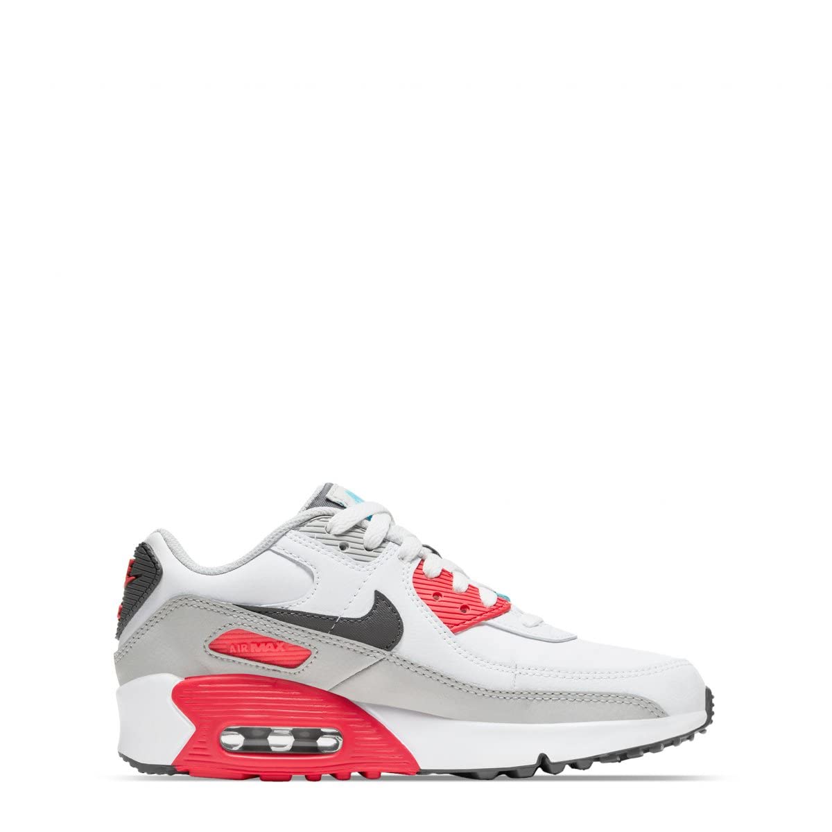 Nike Air Max 90 Essential, Size 6Y, White/Iron Grey-Chlorine Blue