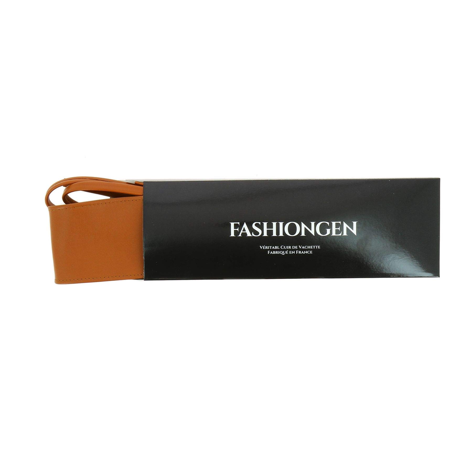 FASHIONGEN - Woman Italian leather Obi belt, CASSIANE - Camel, 3XL
