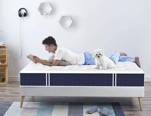 Coolvie Full Mattress, 10 Inch Hybrid Mattress Full Size, Individual Pocket Springs with Memory Foam, Bed in a Box, Cooler Sleep with Pressure Relief and Support