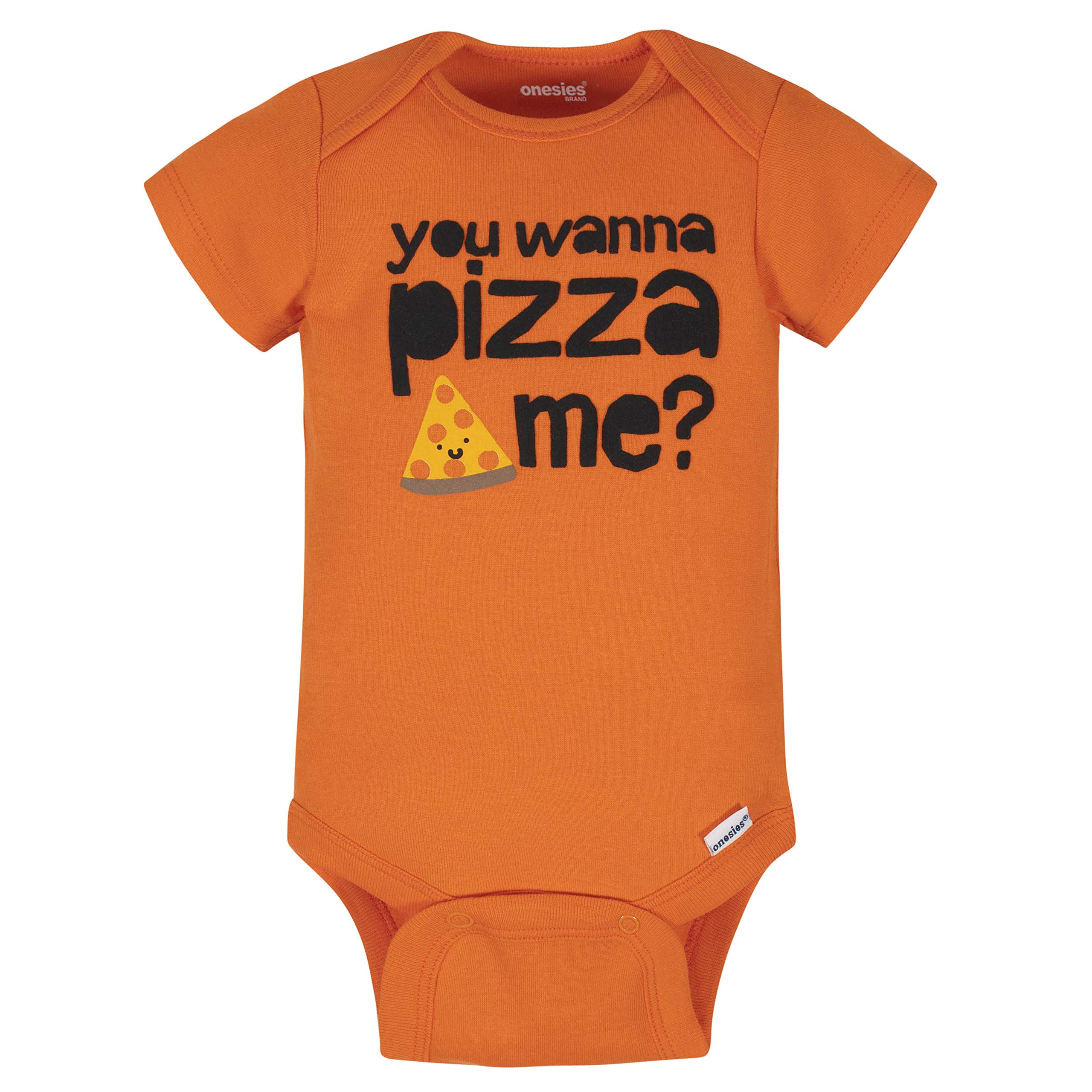 Onesies Brand Unisex Baby 3 Onesies 3 Pants Outfit Bundle Mix n Match Newborn to 12M, Grey Orange Pizza