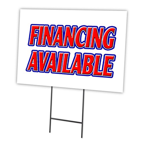 FINANCING Available 12"x16" Yard Sign & Stake Outdoor Plastic Window | Advertise Your Business | Stake Included Double Sided Image | Made in The USA