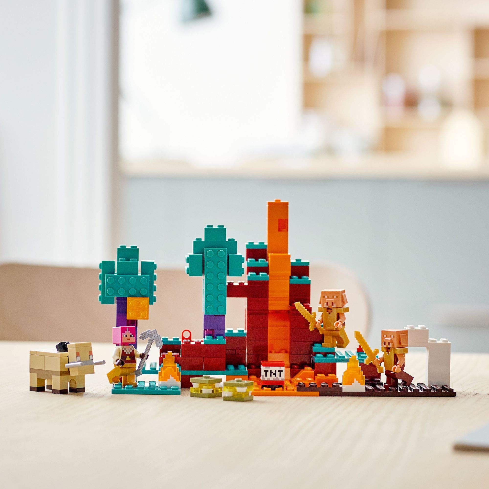 LEGO Minecraft The Warped Forest 21168 Hands-on Minecraft Nether Creative Playset; Fun Warped Forest Building Toy Featuring Huntress, Piglin and Hoglin (287 Pieces)