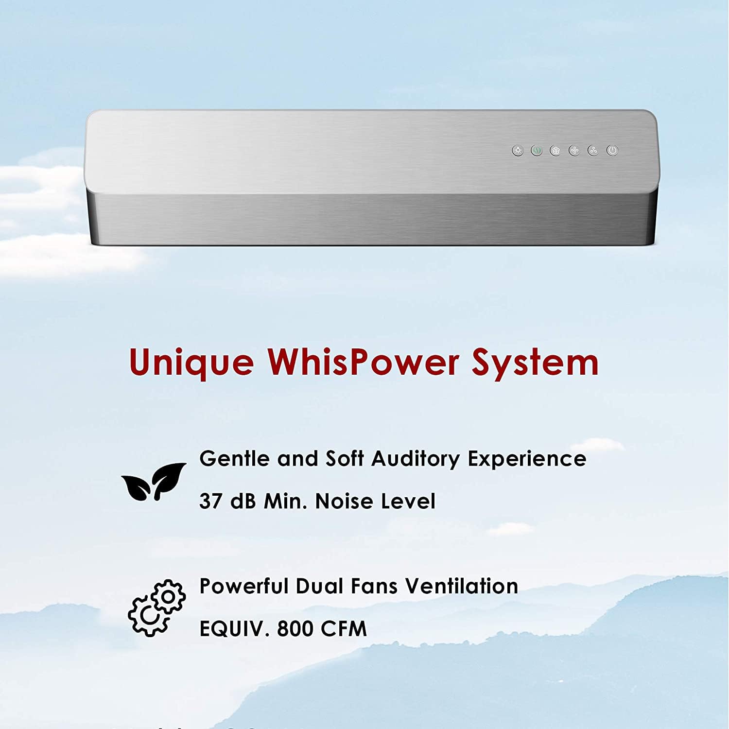 FOTILE Pixie Air UQS3001 30” Stainless Steel Under Cabinet Range Hood, 800 EQUIV. CFM Kitchen Over Stove Exhaust Vent with LED Lights Dual AC Motors and Mechanical Buttons