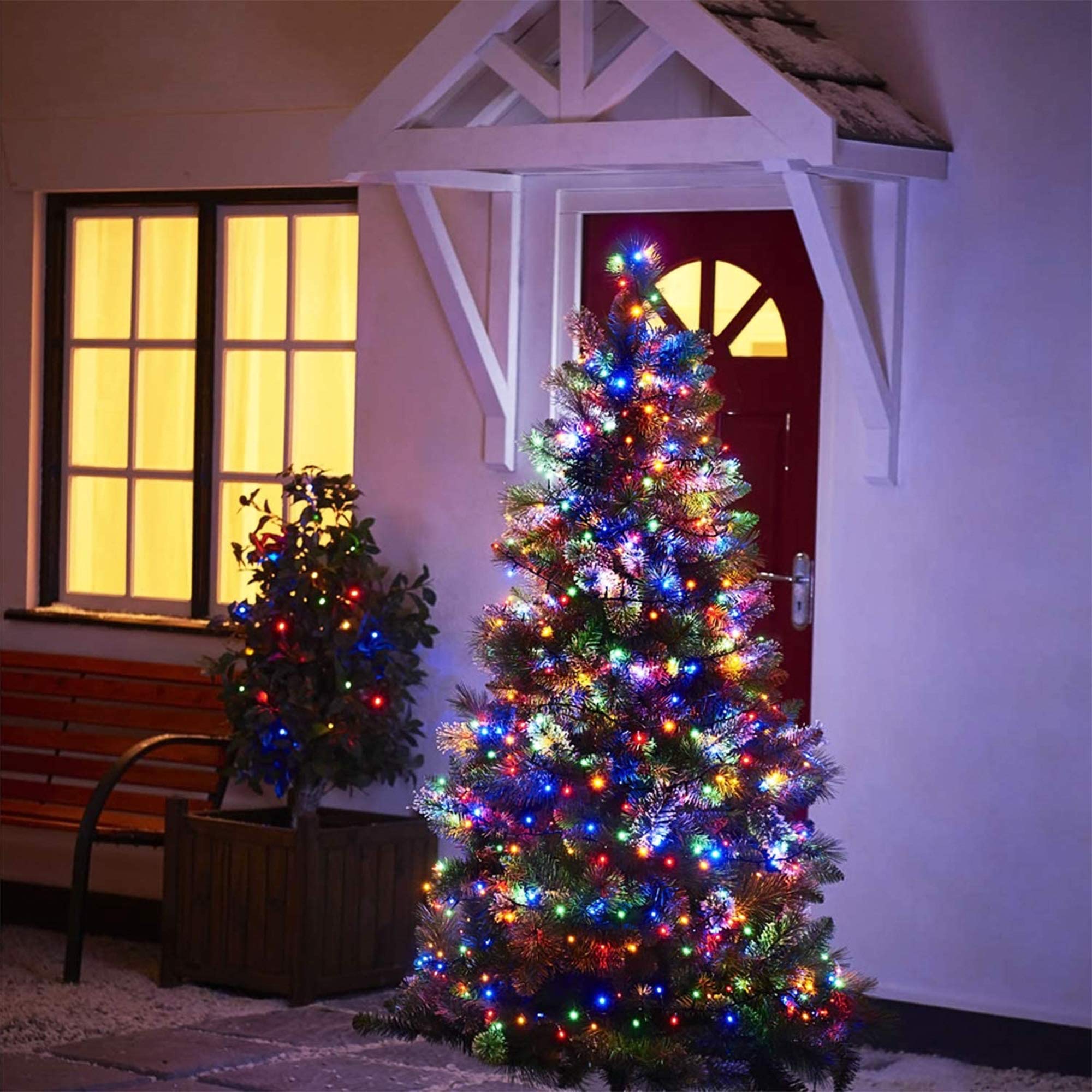 woohaha 2 Pack Solar Christmas Lights 39ft 100 LED 8 Modes Solar String Lights Waterproof Solar Fairy Lights for Garden, Patio, Fence, Balcony, Outdoors (100L-Multicolor)