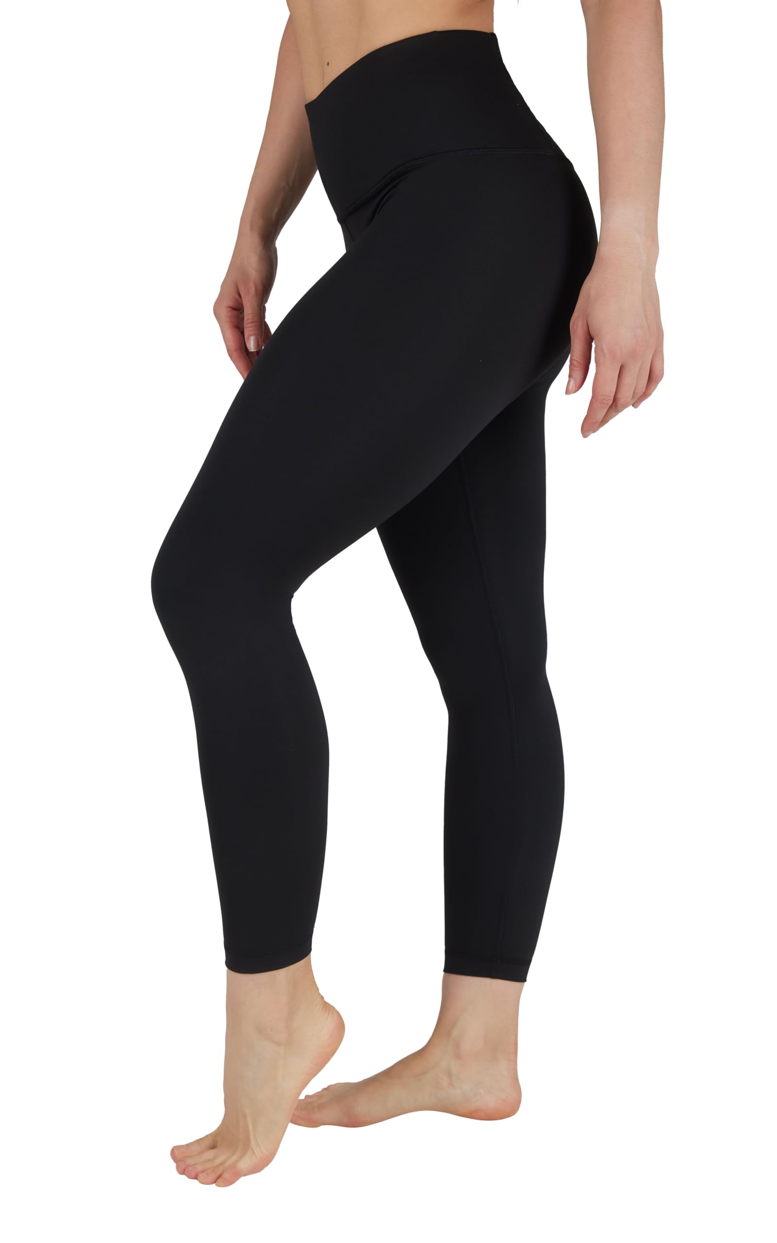 Yogalicious High Waist Squat Proof Criss Cross V-Back Ankle Length Leggings - Black - XL