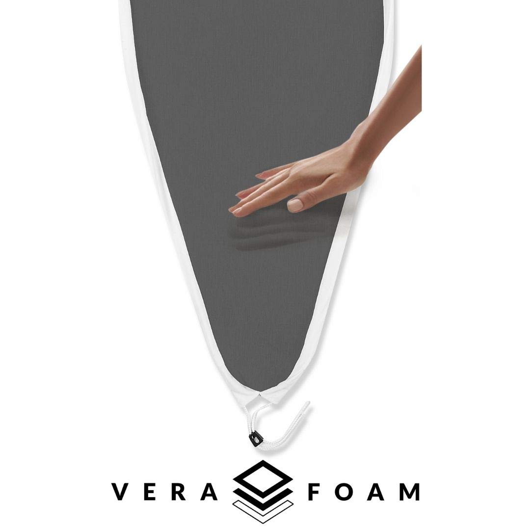 Reliable 120IB Home Ironing Board - Made in Italy Portable Ironing Board with Vera Foam Memory Foam Cover Pad, 7 Step Height Adjustment and Heavy-Duty Tube Frame Construction with Strong Iron Rest