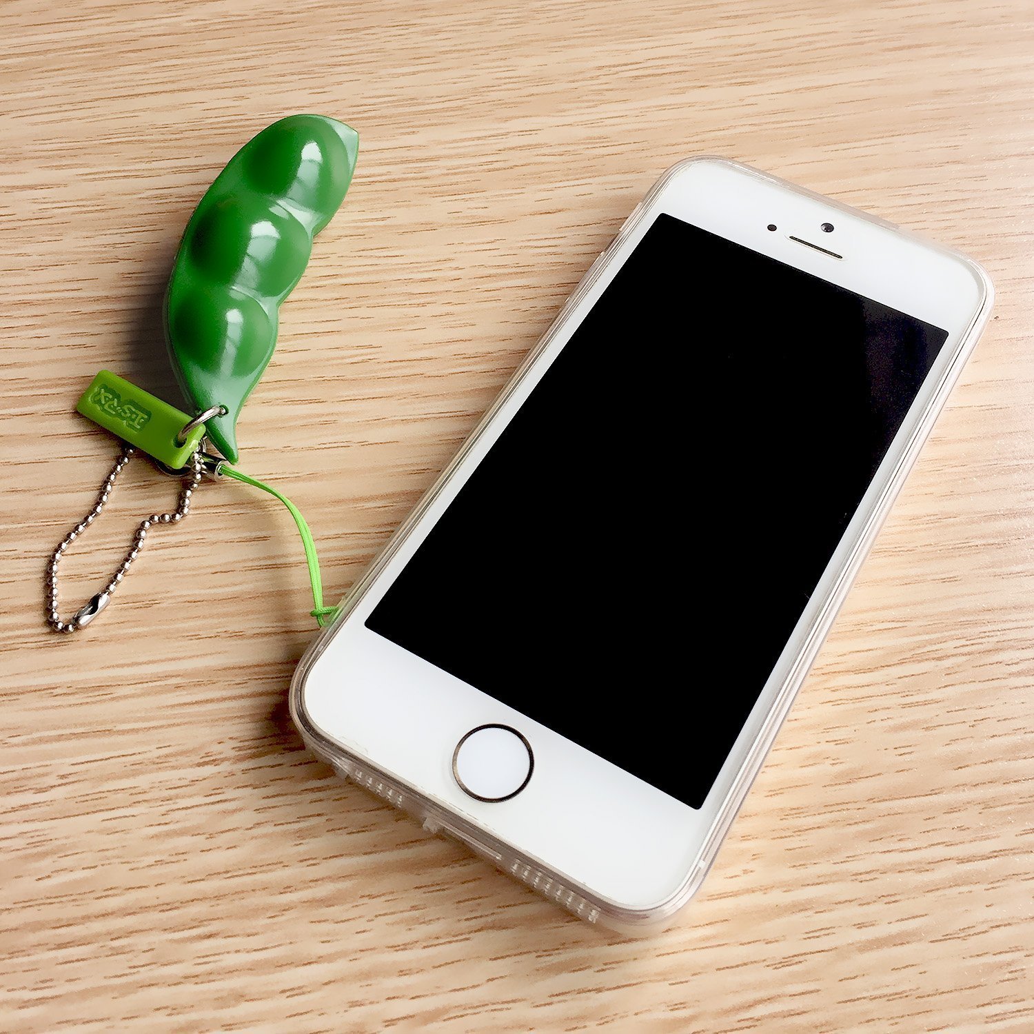 Acerich 6 Pack Edamame Keychain Fidget Toys - Squeeze-a-Bean Puchi Puti Mugen Keyring Pea Keychain Soybean Toys Gift