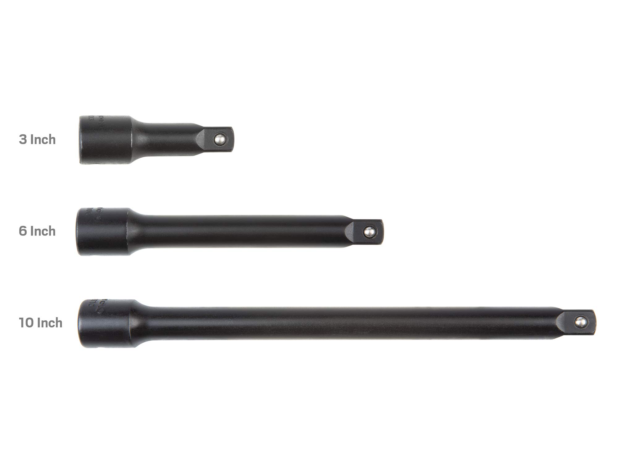 TEKTON 1/2 Inch Drive Impact Extension Set, 3-Piece (3, 6, 10 in.) | SIA92001