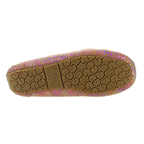 UGG Girls K Dakota Spots Slipper, Chestnut Sparkle Suede, 6 Big Kid