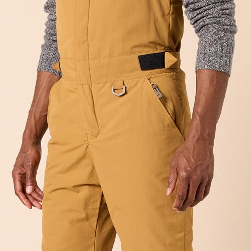 Amazon Essentials Men's Water-Resistant Insulated Snow Bib Overall, Gold Light Brown Color Block, Medium