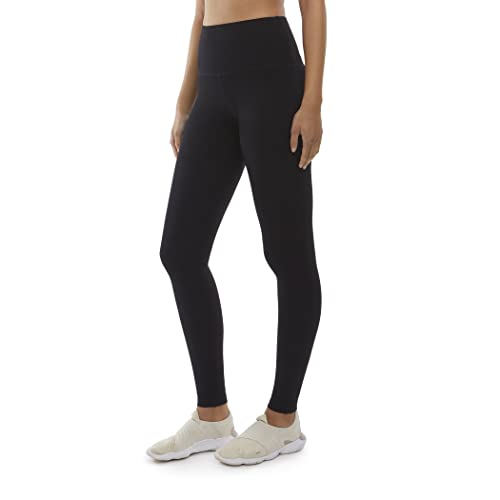 Danskin Women's BCI Full Length Ankle Leggings, Black Salt, Large